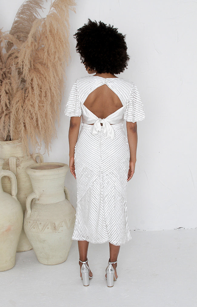 Robyn Ivory Mermaid Dress | Hand Beaded Dress by Folkster