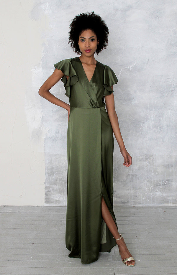 Olive Della Gown | Luxe Satin Formal Dress by Folkster